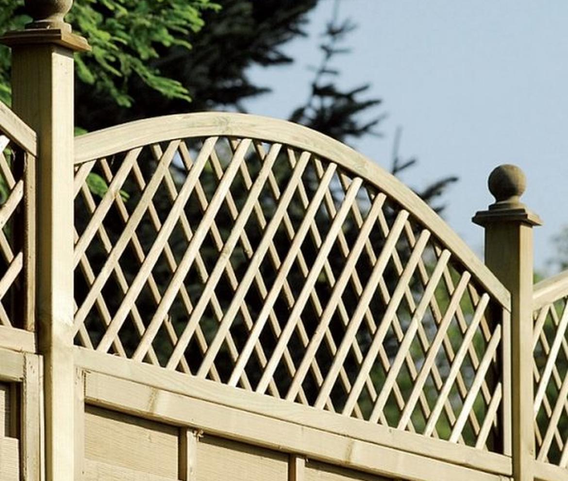 English Trellis ‘Dome Top’ 1.8m x 0.47m x 30mm - Woodstoc - Outside ...